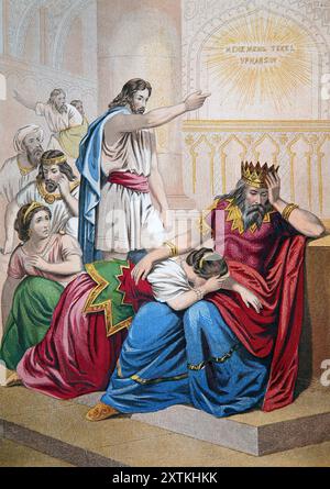Illustration of Daniel Interpreting the Handwriting on the Wall during ...