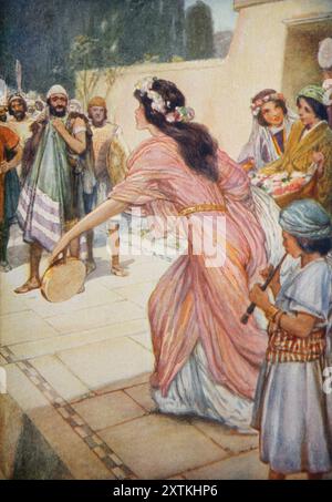 Illustration of Jephthah's Rash Vow - After Leading the Israelite's ...