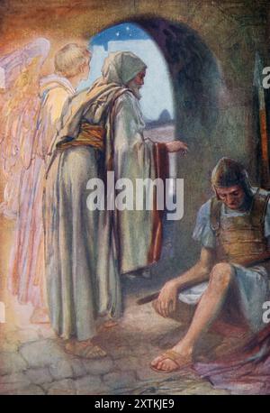 Peter liberated by the angel from prison, Jan Luyken, 1703 - 1762 print ...