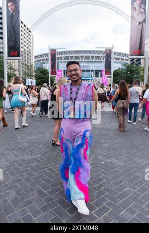 London, 15th August 2024, Swiftie photographing the Taylor Swift ...