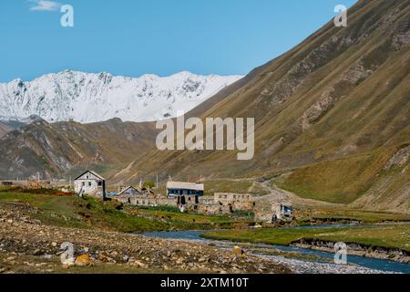 The almost abandoned village of Ketrisi in the Truso Gorge located in ...
