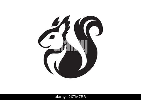 Vector squirrel silhouette side view for logos, emblems, badges, labels ...