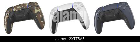 Collection of gaming controllers with different colors and designs for ...