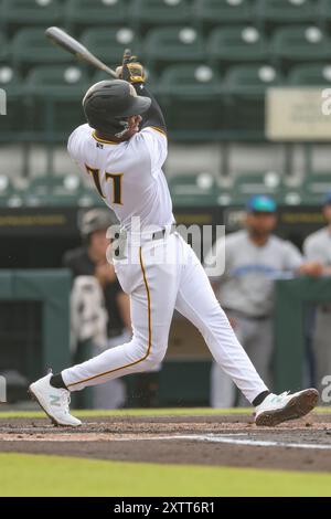 Dunedin Blue Jays third baseman Tucker Toman (8) throws to first base ...
