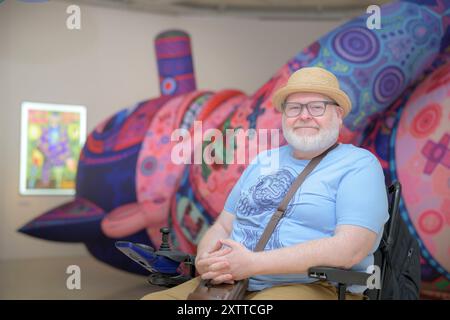 Artist Jason Wilsher-Mills, posing next to his Jason and his Argonats ...
