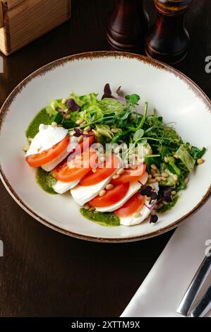 Italian caprese salad. restaurant menu Stock Photo - Alamy