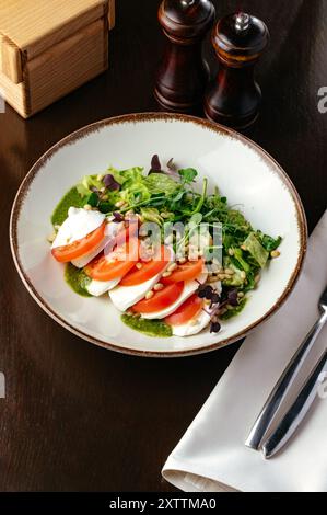 Italian caprese salad. restaurant menu Stock Photo - Alamy