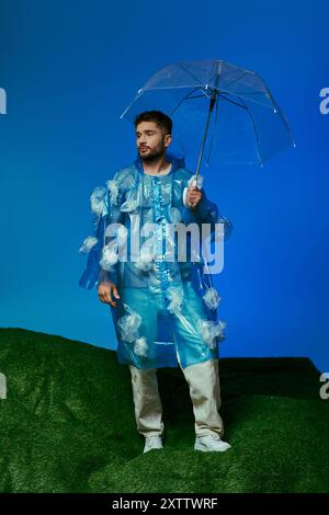 Young man holding plastic bags isolated on white Stock Photo - Alamy