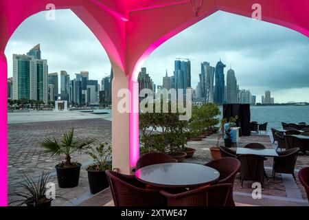 Rainy Skyline Doha Qatar. Rain in Qatar Stock Photo - Alamy