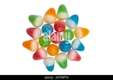 Colorful crispy jelly. Top view of colorful cone shape crispy jelly ...