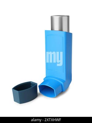 One inhaler isolated on white. Asthma treatment Stock Photo - Alamy