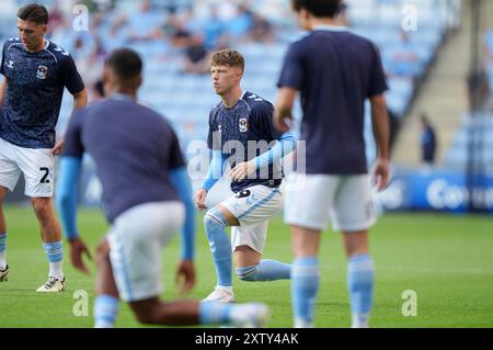 Coventry City's Victor Torp warms up ahead of the Sky Bet Championship ...