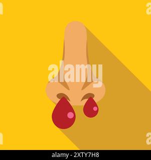 Nose bleeding with blood drops flowing from nostrils, a symptom of epistaxis Stock Vector Image ...