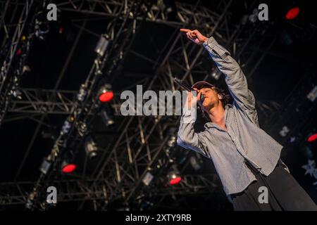 Der deutsche Rapper Makko Christoph Makowski auf dem Highfield Festival ...