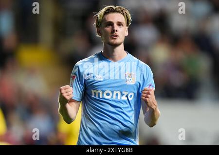 Coventry City's Jack Rudoni celebrates scoring with Haji Wright (left ...