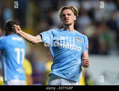 Coventry City's Jack Rudoni celebrates scoring their side's first goal ...