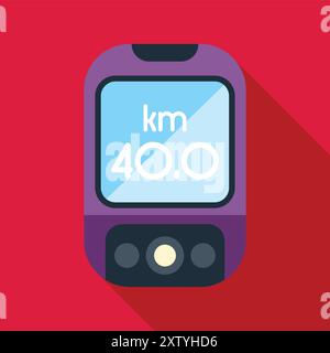 Bike computer showing 40 kilometers icon in simple style on a white ...