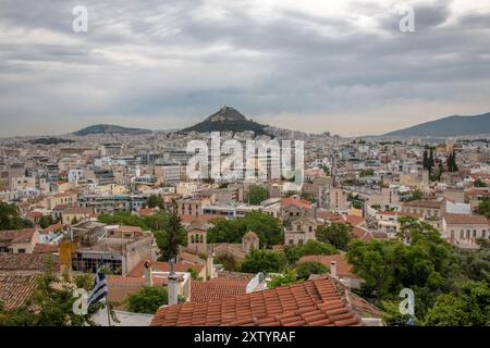 Views from the Parthenon ruins in the city of Athens, Greece Stock ...