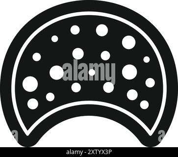 Crescent shape dotted symbol vector icon for creative graphic design ui ...