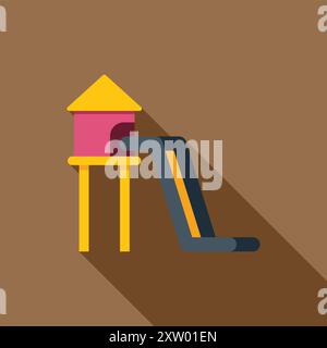 Colorful playground slide, perfect for illustrating fun childhood ...