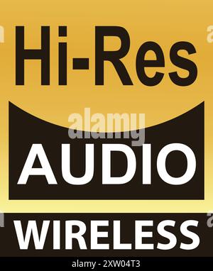 Hi res Audio logo, Hi res Audio yellow gold symbol, Hi res definition ...