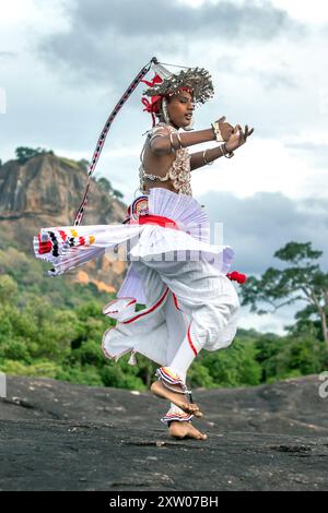 SIGIRIYA, SRI LANKA - JULY 16, 2024 : A Ves Dancer, also known as a ...