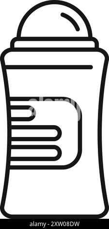 Simple line drawing of a stick deodorant with its cap open, evoking a ...