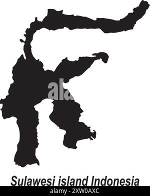 Sulawesi map. Blank vector map of the Island. Borders of Sulawesi for ...