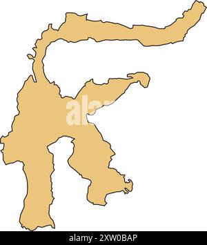 Sulawesi map. Blank vector map of the Island. Borders of Sulawesi for ...