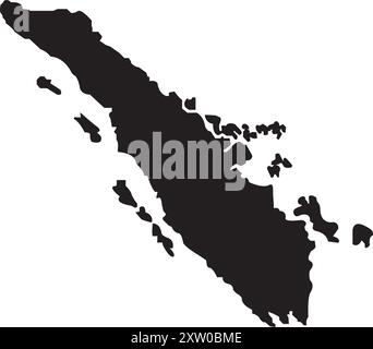 Sumatra map. Blank vector map of the Island. Borders of Sumatra for ...