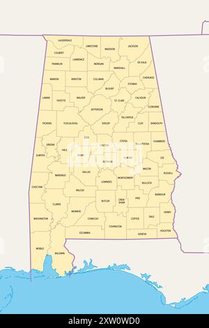 Alabama state political map Stock Photo - Alamy