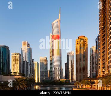 Dubai, UAE, Jan 8, 2016. Almas Tower, a 68-story skyscraper in Jumeirah ...