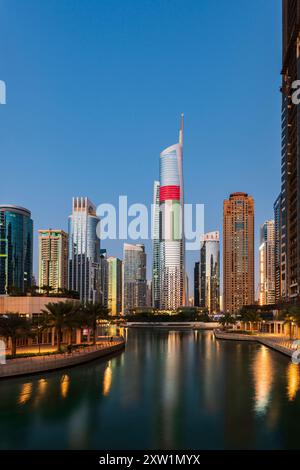 Dubai, UAE, Jan 8, 2016. Almas Tower, a 68-story skyscraper in Jumeirah ...