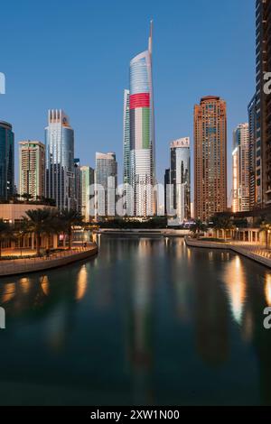 Dubai, UAE, Jan 8, 2016. Almas Tower, a 68-story skyscraper in Jumeirah ...