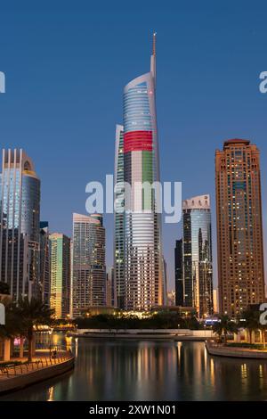 Dubai, UAE, Jan 8, 2016. Almas Tower, a 68-story skyscraper in Jumeirah ...