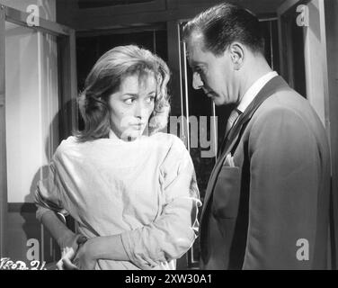 BARBARA SHELLEY and ROBERT AYRES in a scene from CAT GIRL 1957 Director ...