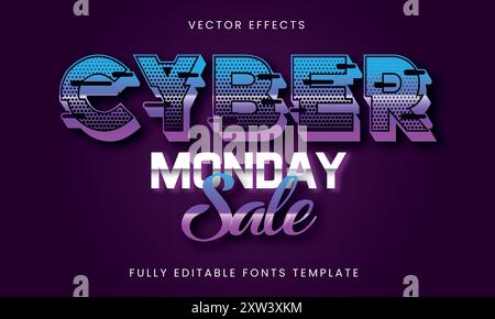 Neon cyber editable text effect, shiny and glow text style Stock Vector ...