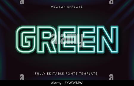 Warm Neon Text Effect Editable Template Stock Vector Image & Art - Alamy