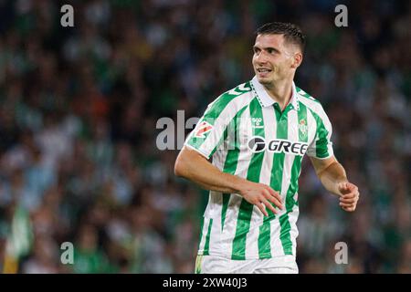 Romain Perraud of Real Betis in action during the Spanish league ...