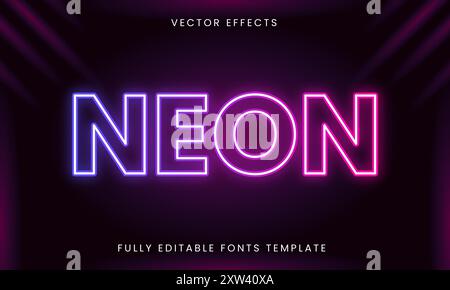 Party Neon Text Effect Editable Template Stock Vector Image & Art - Alamy