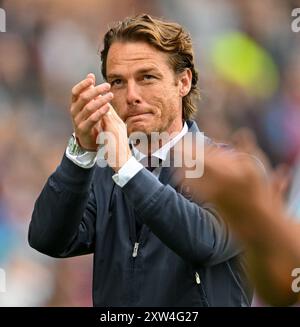 Scott Parker Manager Of Burnley applauds the fans during the Burnley v ...