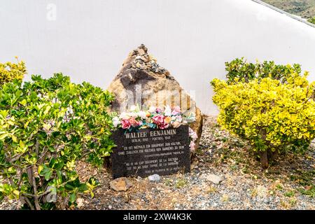 Gravestone of Walter Benjamin, philosopher, 1892-1940, Portbou cemetery ...