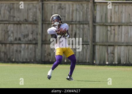 LSU wide receiver Zavion Thomas (0) carries on a pass reception against ...