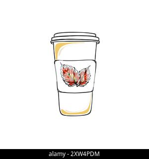 Freehand coffee to go sticker. Coffee glass sticker template Stock ...