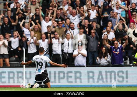 Derby County's Kayden Jackson celebrates scoring their side's first ...