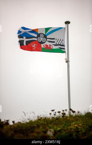The Celtic Flag showing the Gaelic, Welsh and Galician mother tongue ...