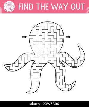 Under the sea geometrical maze for kids. Ocean preschool printable ...