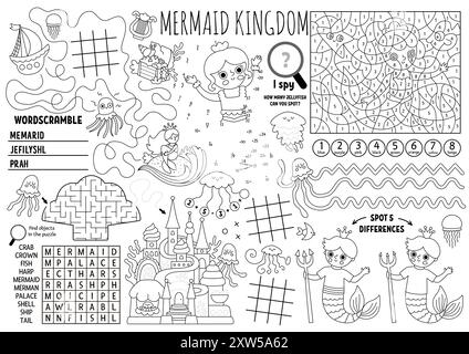 Vector under the sea placemat for children. Ocean life printable ...