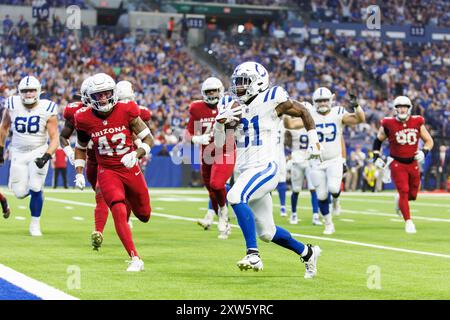 Indianapolis Colts running back Tyler Goodson runs with a punt during ...