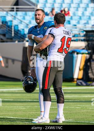 AFC punter Logan Cooke (9), of the Jacksonville Jaguars, takes part in ...